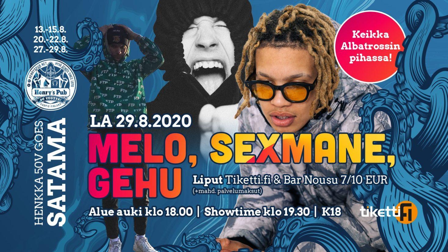 Henry´s Pub 50v Goes Satama: MELO, Sexmane, Gehu | Klangi